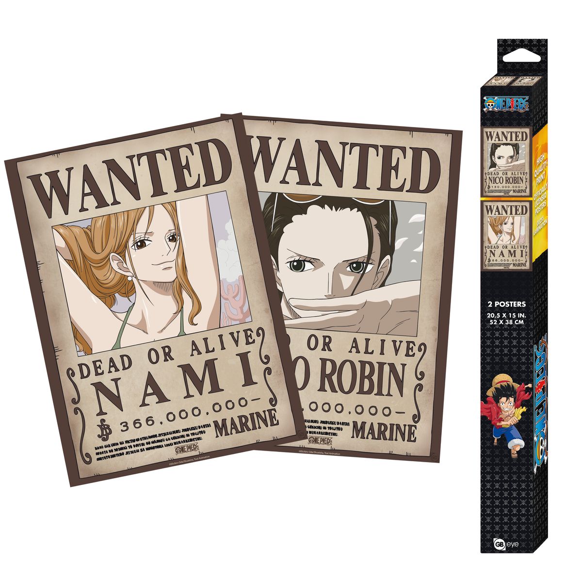 One Piece - Wanted Nami & Robin - 2 Poster-Set – yvolve Shop